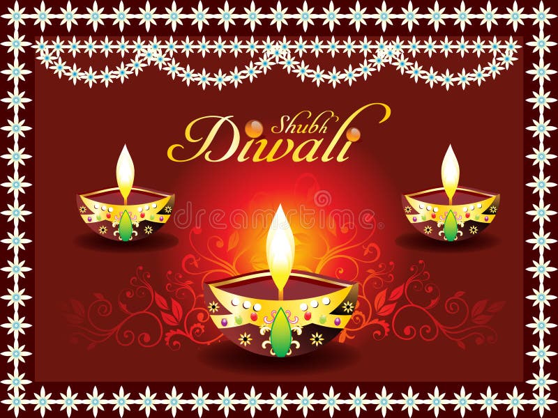 Abstract Diwali Concept with Deepak Stock Vector - Illustration of ...