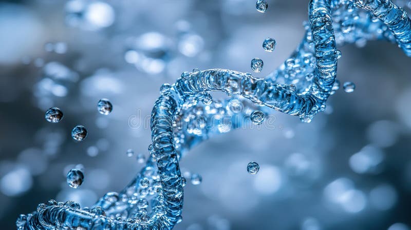 Abstract DNA Double Helix Structure Formed by Water Droplets ...