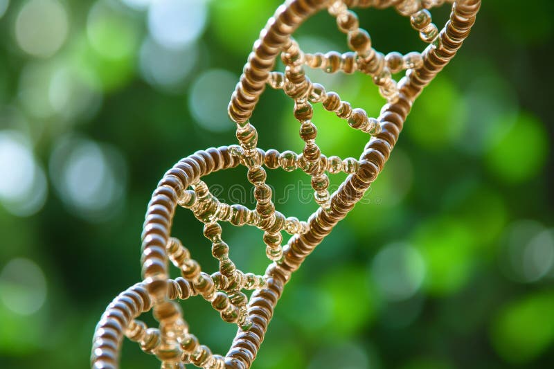 Abstract DNA Double Helix Structure Golden Beads High Quality Image ...