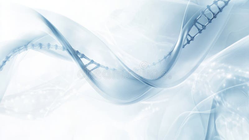 Abstract DNA Helix in Light Blue on a White Gradient Background, Ideal ...
