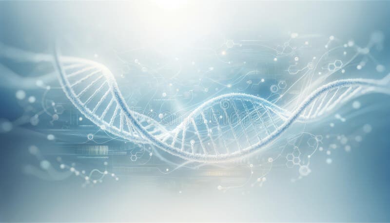 Abstract DNA Helix with Molecular Structures Stock Illustration ...
