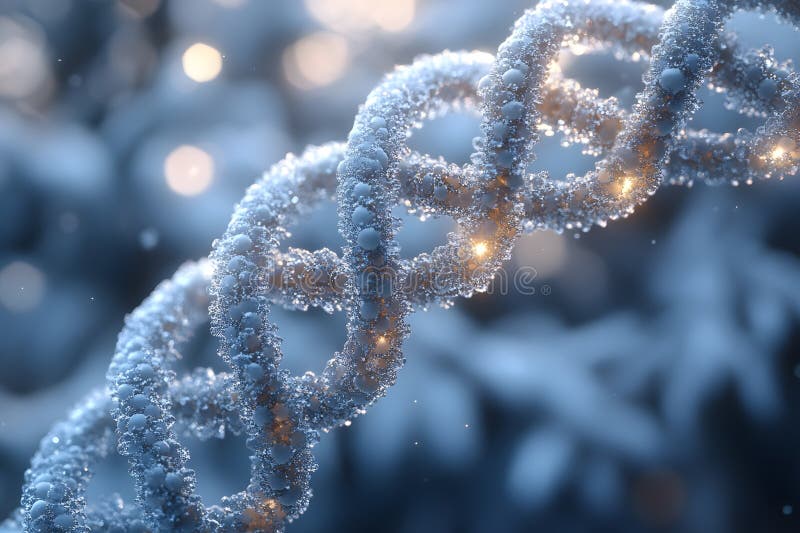 Abstract DNA Helix Representation with Glittering Molecular Structure ...