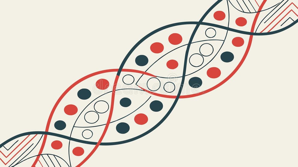 Abstract DNA Helix Structure with Colorful Dots, Symbolizing Science and Connection, Vector ...