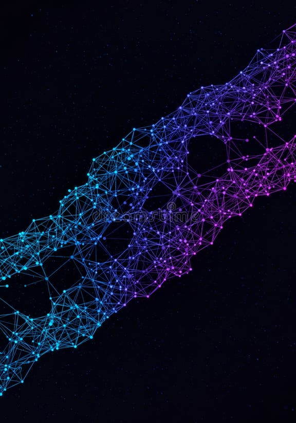 Abstract DNA Helix Visualization in Dark Space Stock Illustration ...