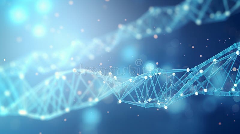 Abstract DNA Molecule on Blurred Background. Science and Technology ...