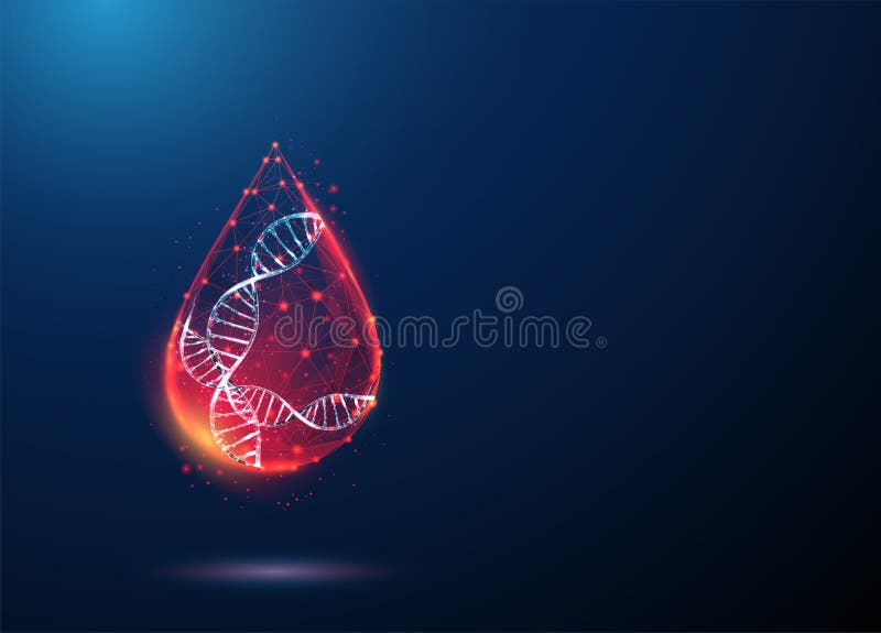 Abstract DNA Molecule Helix Inside Red Blood Drop Stock Vector ...