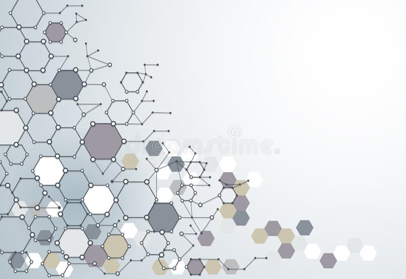 Abstract Dna Molecule Structure with Polygon on Light Gray Color Stock ...