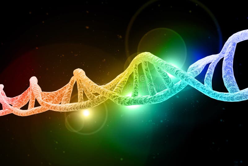 DNA Strands 3D Illustration Stock Illustration - Illustration of ...