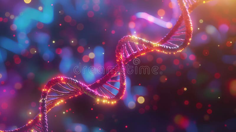 Abstract DNA Strand with Glowing Nodes in a Futuristic Representation ... Abstract DNA Strand with Glowing Nodes in a Futuristic Representation ...