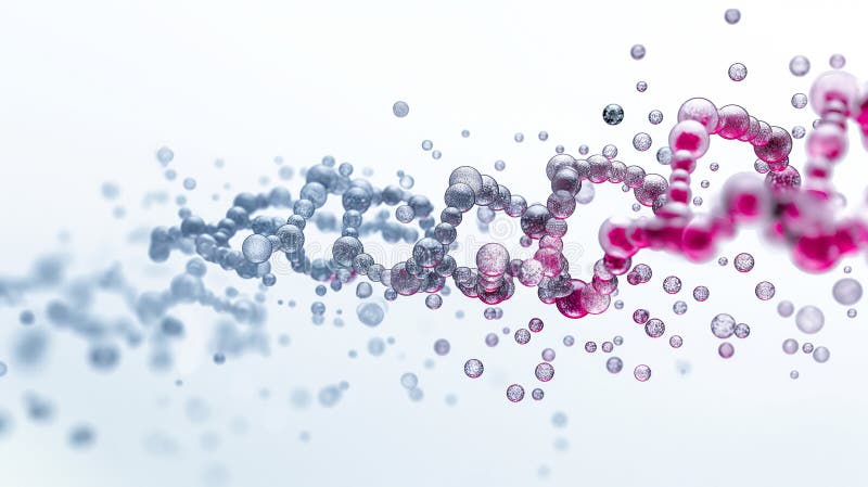 Abstract DNA Strand Made of Translucent Bubbles in Blue and Pink ...