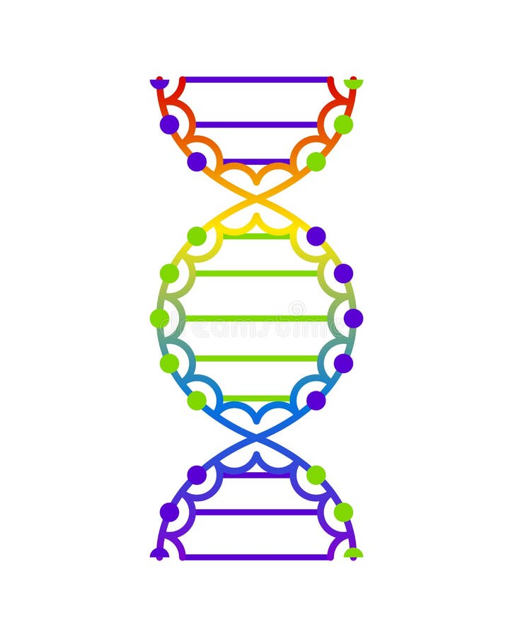 Abstract DNA Strand Symbol. Isolated on White Background. Vector ...