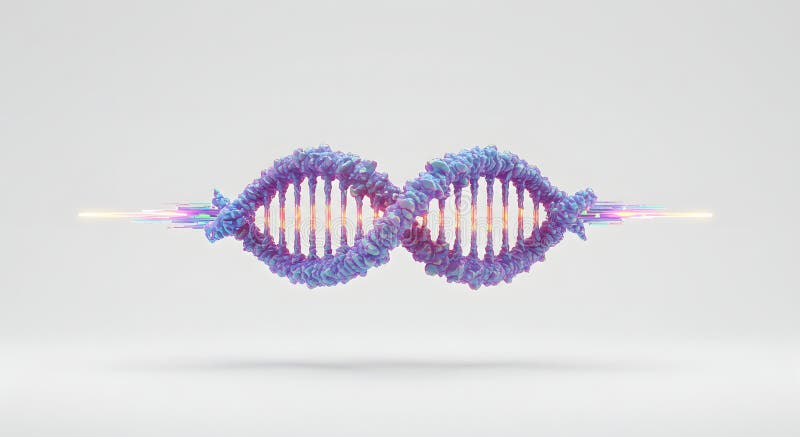 Abstract Dna Structure with Digital Effect Stock Illustration ...