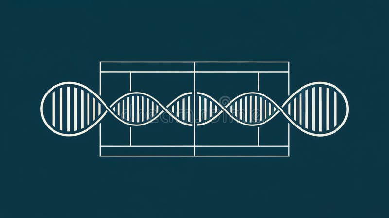 Abstract Dna Structure within a Geometric Frame Stock Illustration ...