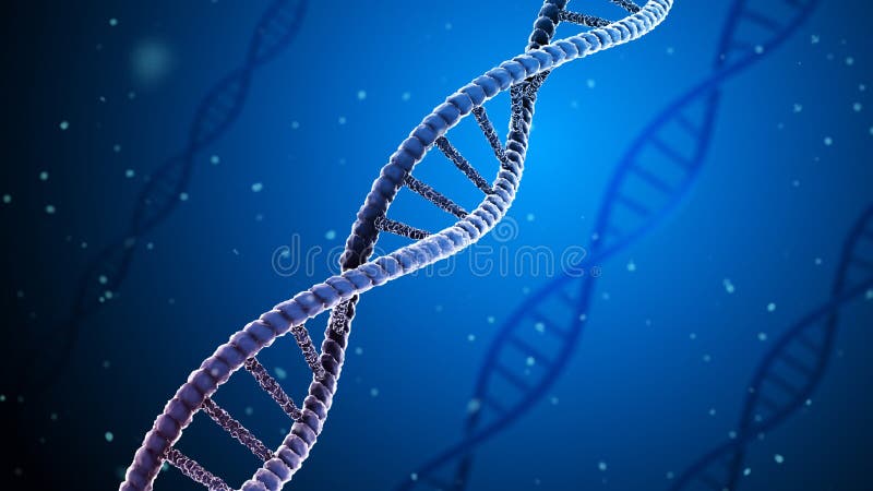 Abstract DNA 3D Animation on Blue Background. Animation of Multiple DNA ...