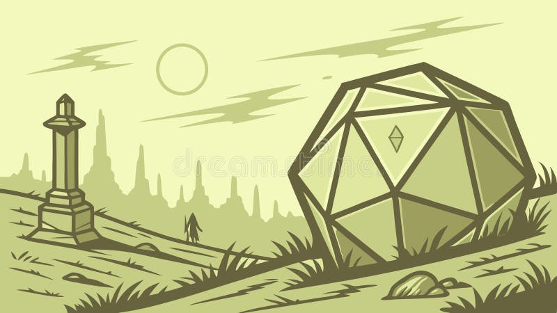 Abstract Dodecahedron Geometric Shape in Landscape, Vector Design ...