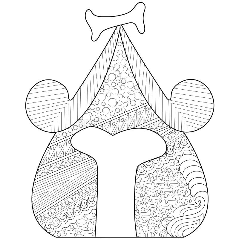 Abstract Dog Bone Doodle Art, Intricate Black and White Line Art ...