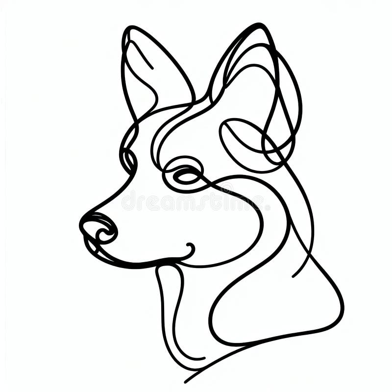 Abstract Dog Face in Minimalist Form Stock Illustration - Illustration ...