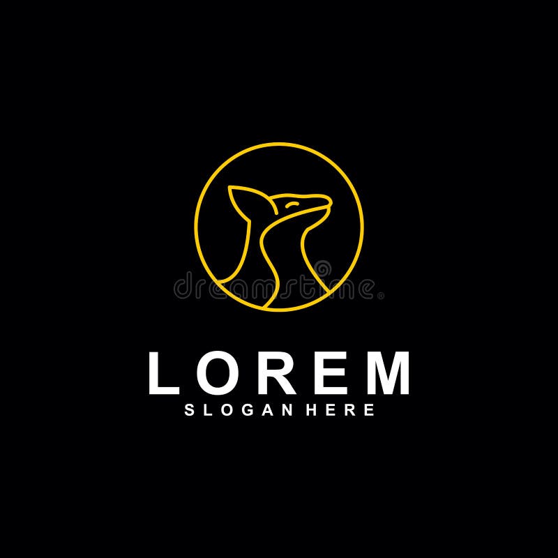 Abstract Dog Logo Vector Design Template Stock Vector - Illustration of ...