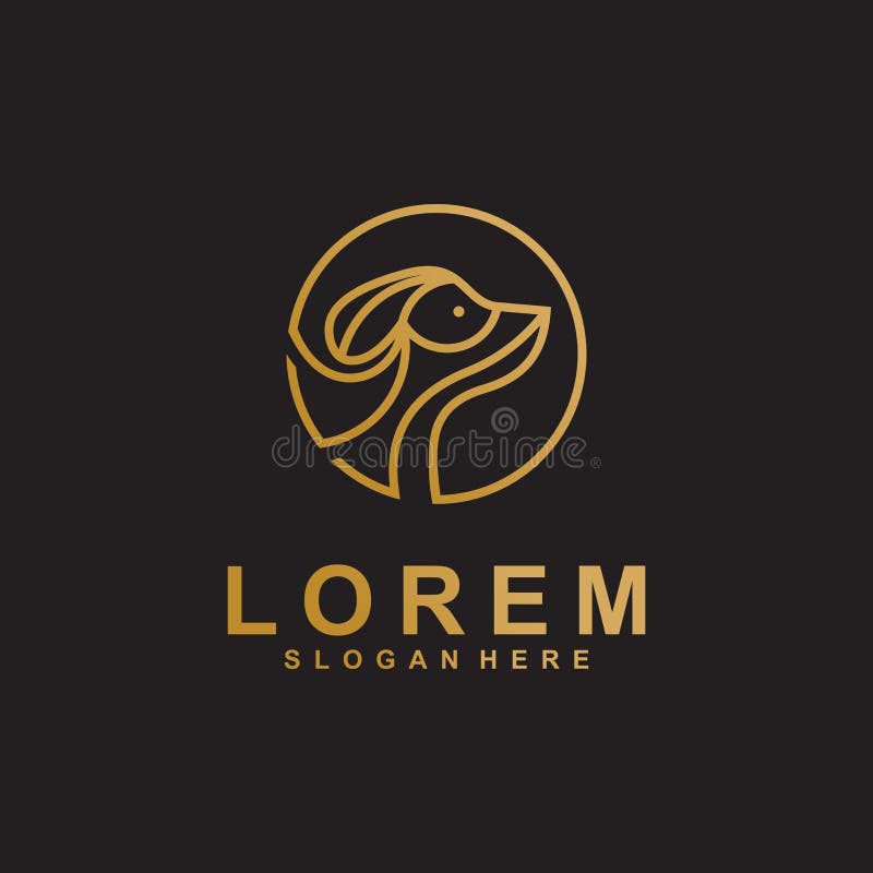 Abstract Dog Logo Vector Design Template Stock Vector - Illustration of ...