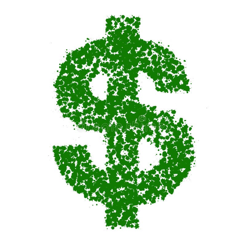 Abstract Dollar Sign of Glowing Particles. Neon Financial Symbol Stock ...