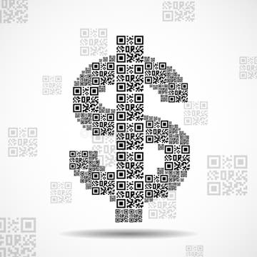 Abstract Dollar Sign of Qr Code Stock Vector - Illustration of shape ...