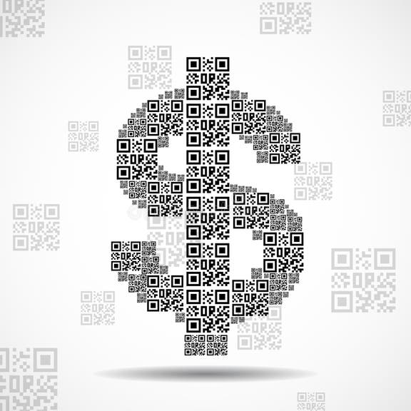 Abstract Dollar Sign of Qr Code Stock Vector - Illustration of shape ...
