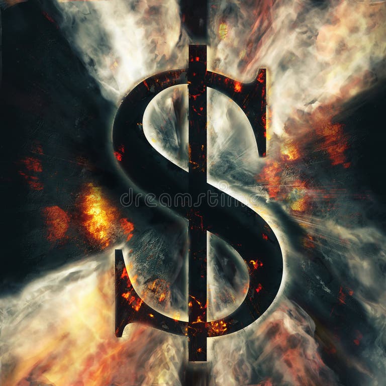 Abstract dollar sign stock illustration. Illustration of flame - 66240138