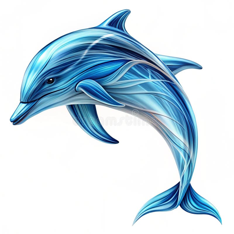 Abstract Dolphin with Flowing Motion Stock Illustration - Illustration ...