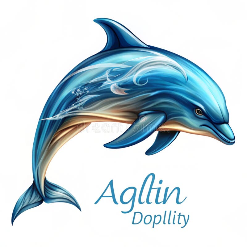 Abstract Dolphin with Flowing Tail Stock Illustration - Illustration of ...