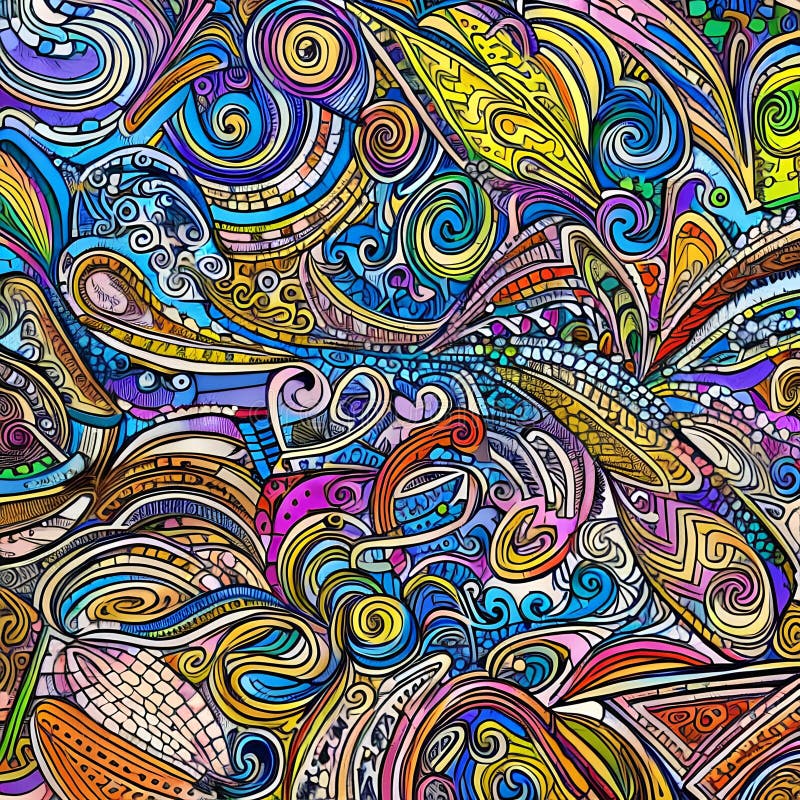 1402 Abstract Doodle Art: a Creative and Expressive Background ...