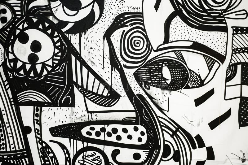 An Abstract Doodle Art Piece Masterfully Created with a Black Sharpie ...