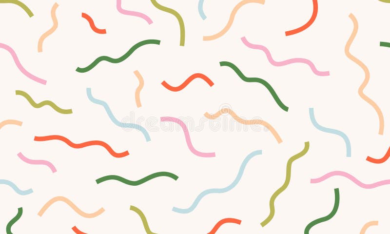 Abstract Doodle Design with Hand Drawn Colorful Lines, Confetti. Simple ...