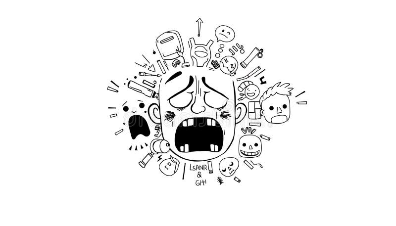 Abstract Doodle Face Pattern, Playful and Whimsical Design, Stock Photo ...