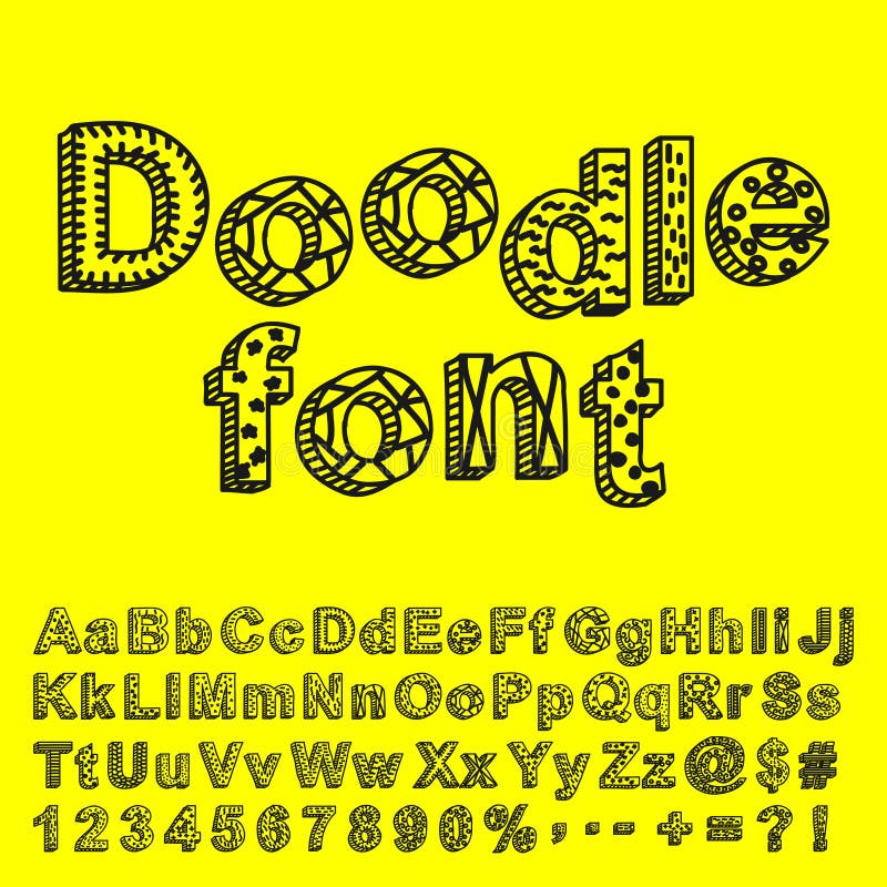 Abstract doodle font stock vector. Illustration of style - 27417877