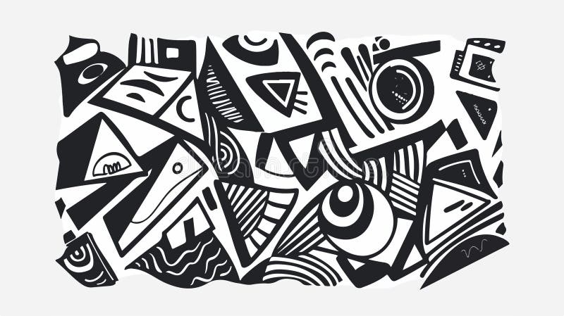 Creative Abstract Doodle Geometric Shape Decorative Element for Design ...