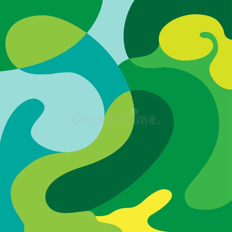 Abstract Doodle Green Composition Background Stock Vector ...