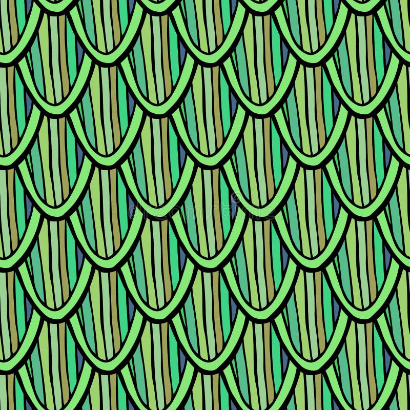Abstract Doodle Hand Drawn Colorful Seamless Pattern with Scale Stock ...
