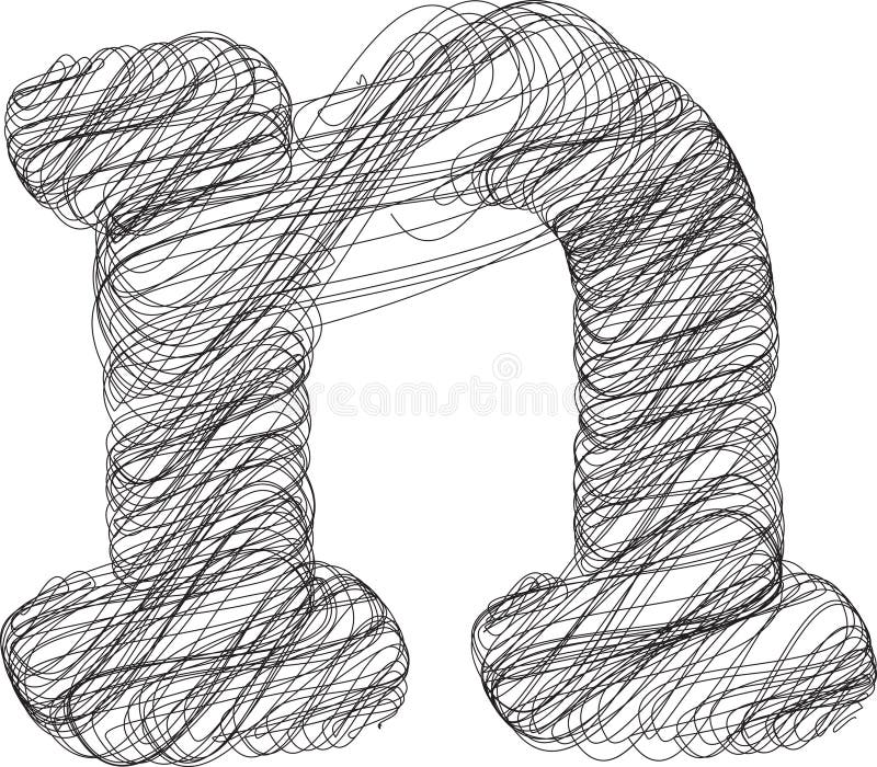Abstract Doodle Letter n stock vector. Illustration of sketch - 275631563