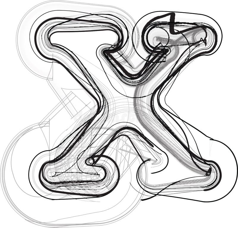 Abstract Doodle Letter x stock vector. Illustration of drawing - 202660076