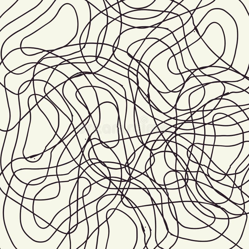 Abstract Doodle Lines Seamless Curve Pattern Stock Illustration ...