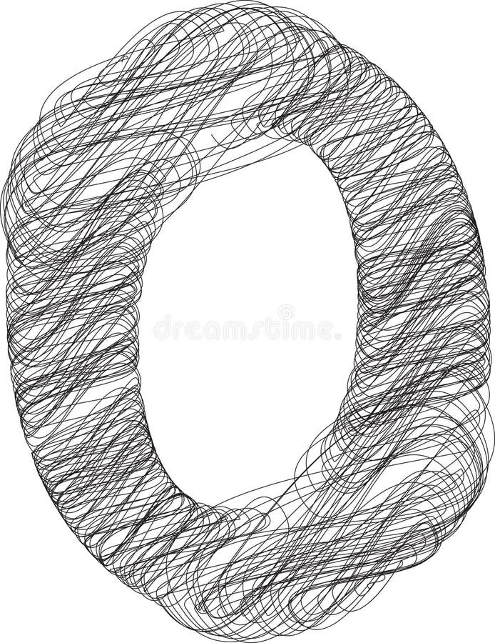 Abstract Doodle Number 0 stock vector. Illustration of scratch - 275568041