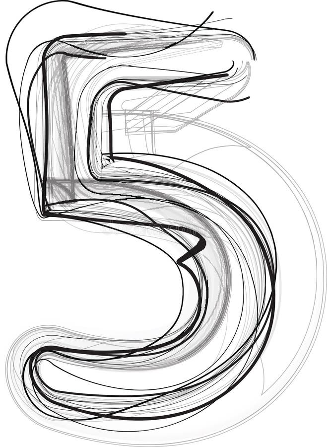 Set of Doodle Number Vector. Sketch Style Figures Stock Vector ...