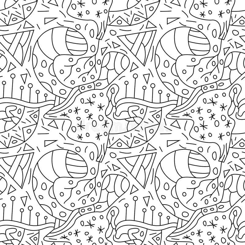 Abstract Doodle Seamless Pattern Stock Vector - Illustration of fabric ...