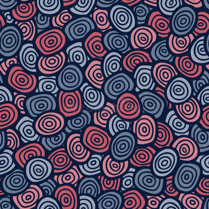 Retro Doodle Flower Seamless Pattern Stock Vector - Illustration of ...