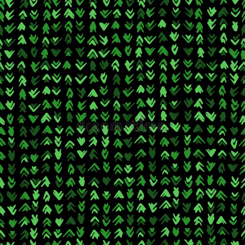 Abstract Doodle Technology Seamless Pattern. Shiny Green Hand Drawn ...