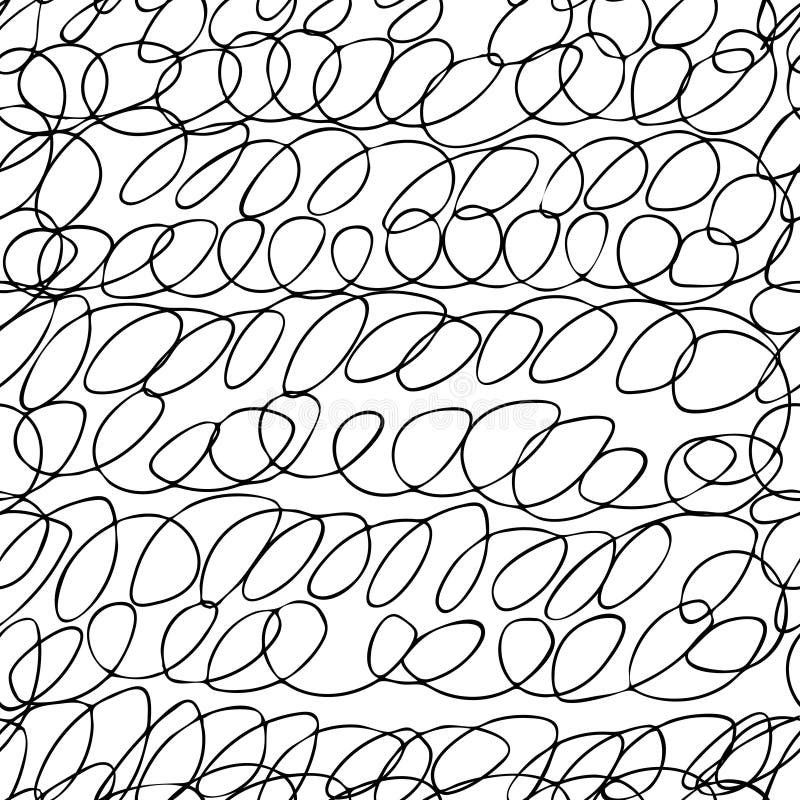 Abstract Doodle Texture. Seamless Graphic Pattern. Isolated Black and ...