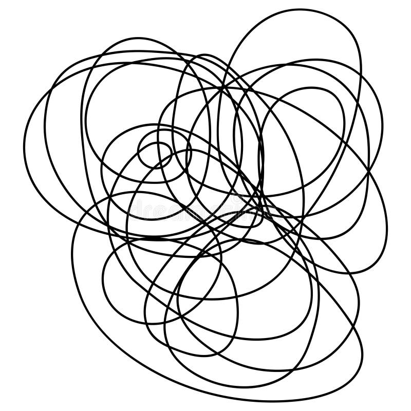 A Ball of Tangled Lines. Chaotic Scattered Doodles. Hand Sloppy Drawing ...