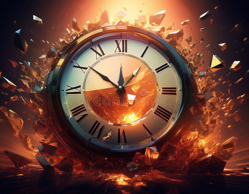Abstract Doomsday Clock Nearing Midnight Symbolizing Time Running Out ...