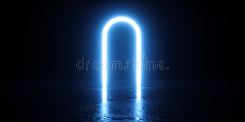 Abstract Door in the Form of Luminous Lines. Portal of Light with an ...