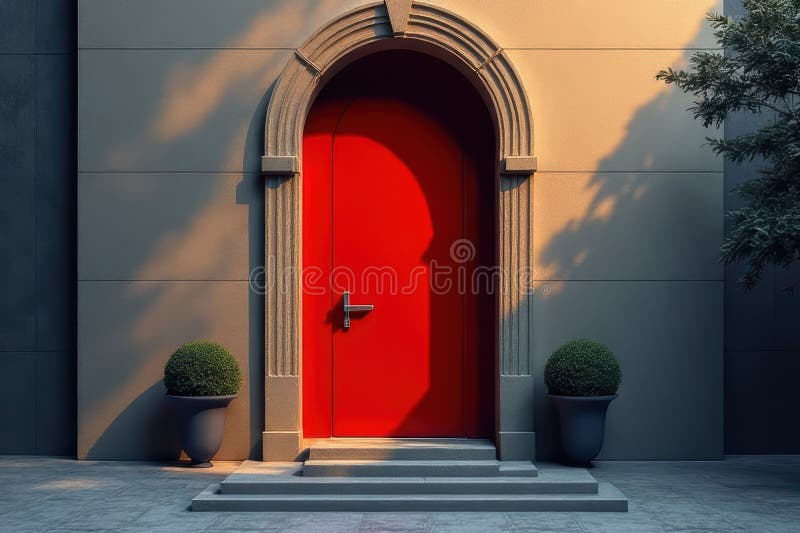 Abstract Door Imagery with Striking Accents Stock Illustration ...